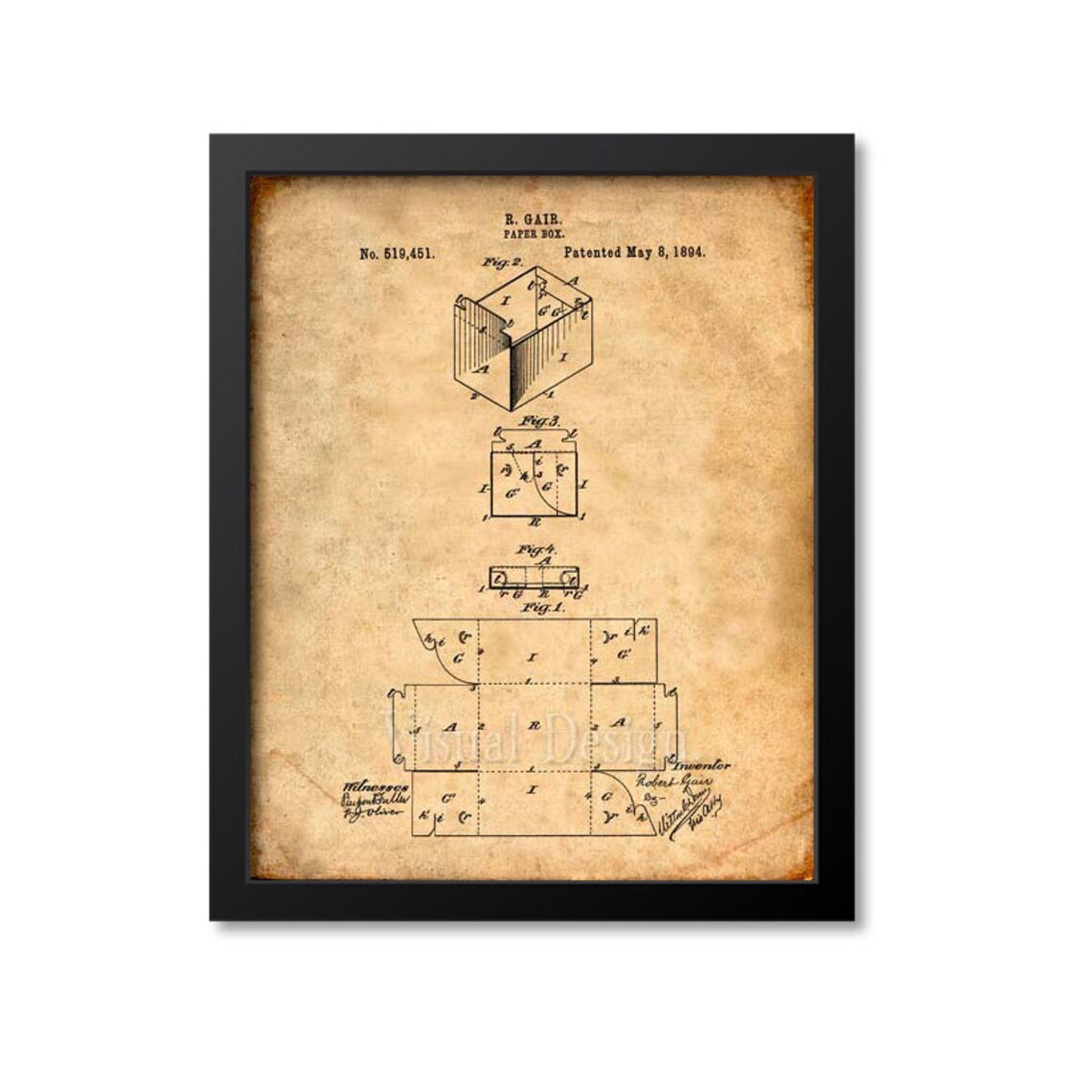 Cardboard Box Patent Print Wall Art - Etsy