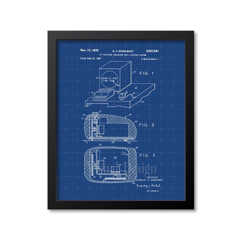 First Computer Mouse Patent Print Art - Etsy