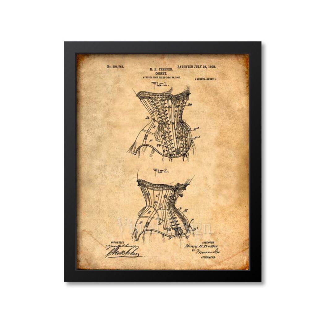 Corset Patent Print Corset Art Print - Etsy