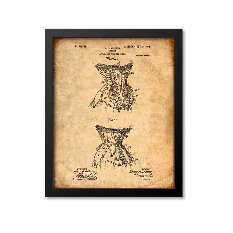 Corset Patent Print Corset Art Print - Etsy