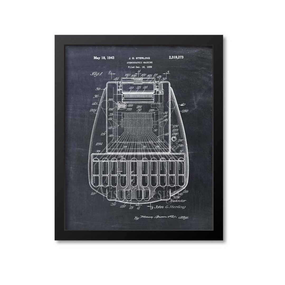 Court Reporter Stenotype Patent Print, Stenotype Patent Art, Stenograph ...