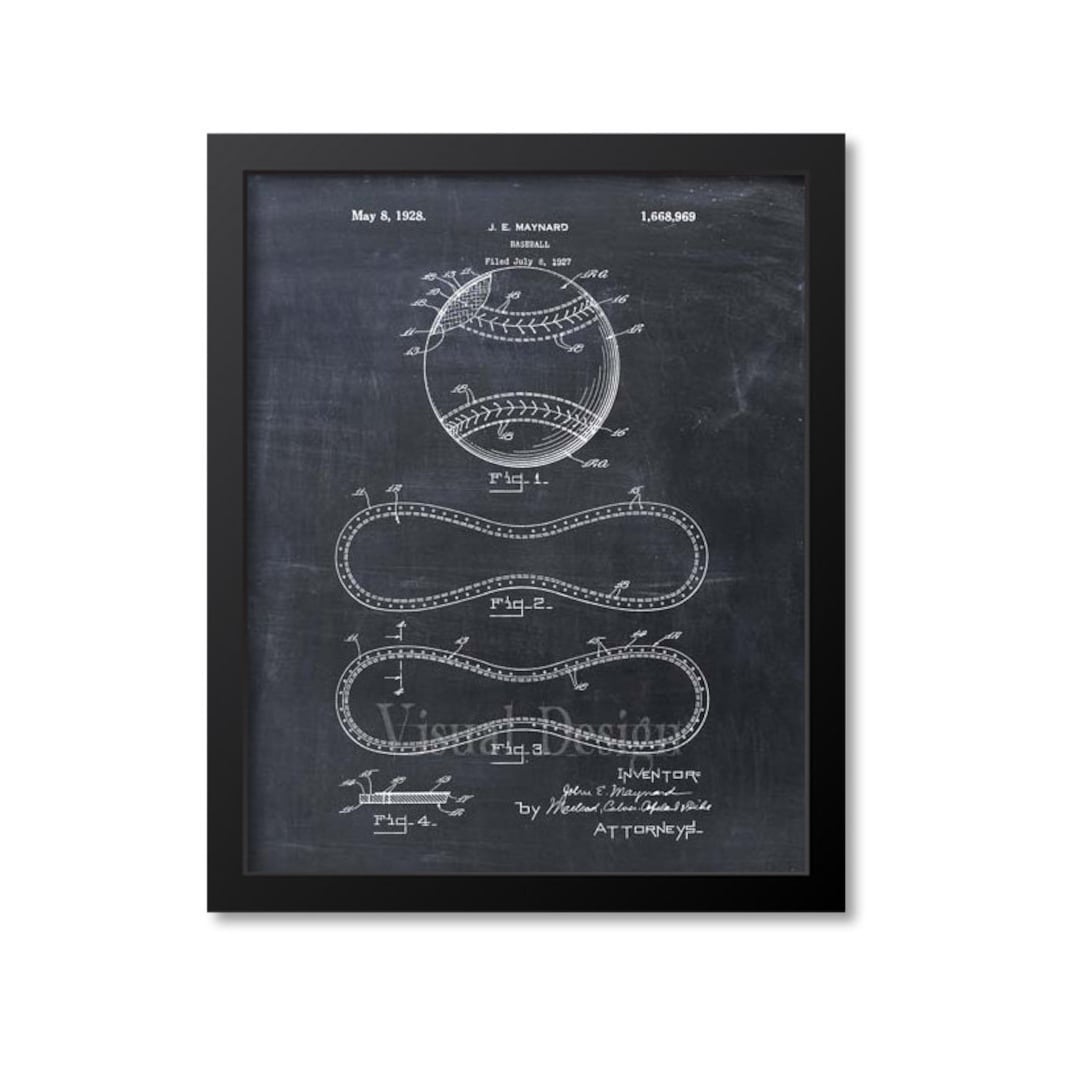 Baseball Patent Print Baseball Art Print - Baseball Coach Gift - Etsy