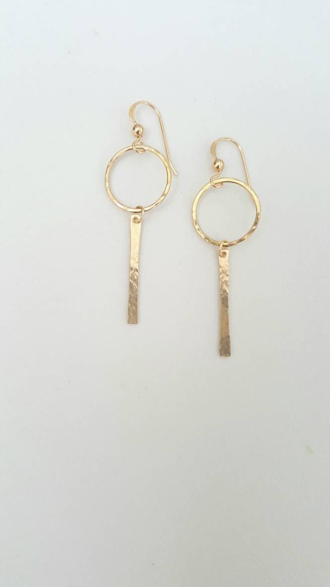 Gold Hoop Earrings Gold Hoop Dangle Earrings Gold Bar - Etsy