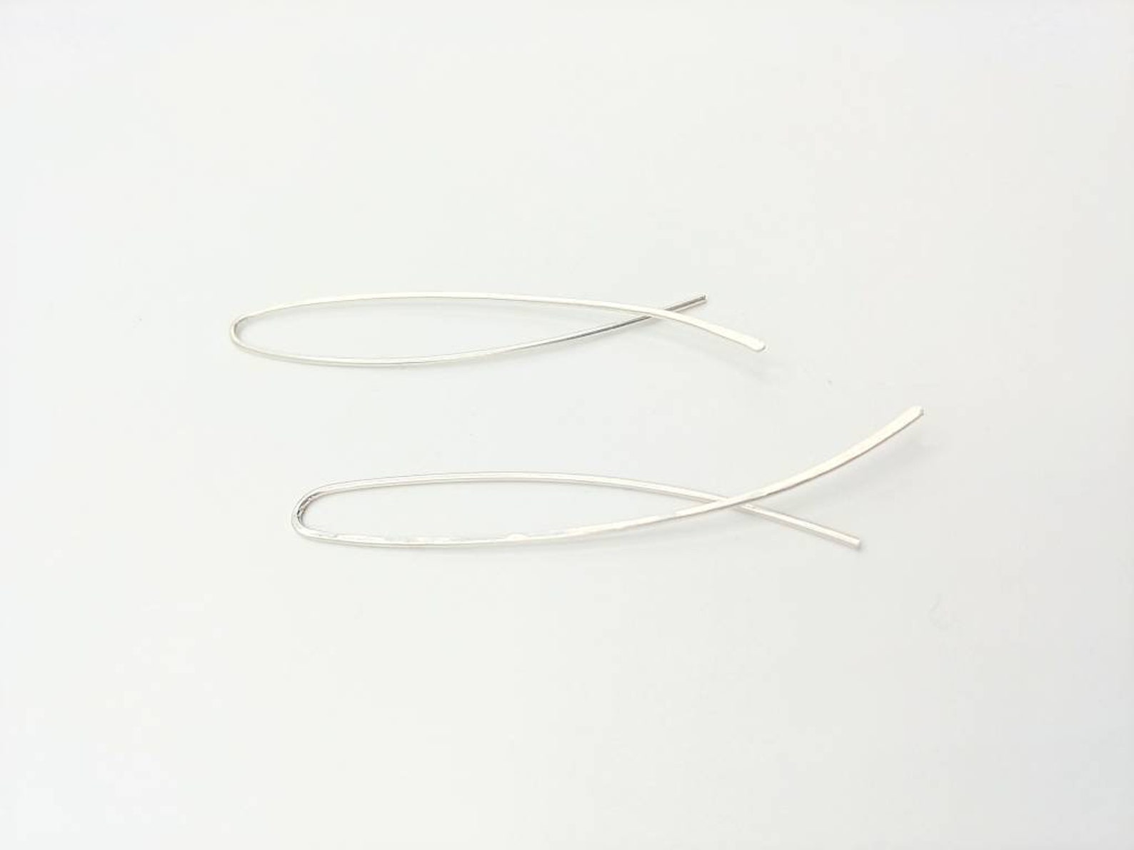 Pull Through Earrings Gold Threader Earrings Sterling Silver | Etsy