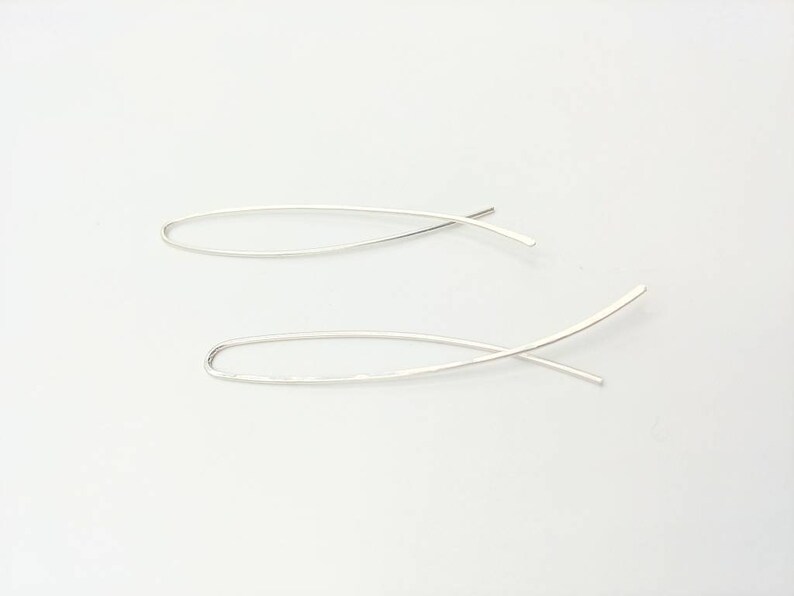 Pull Through Earrings Gold Threader Earrings Sterling Silver | Etsy