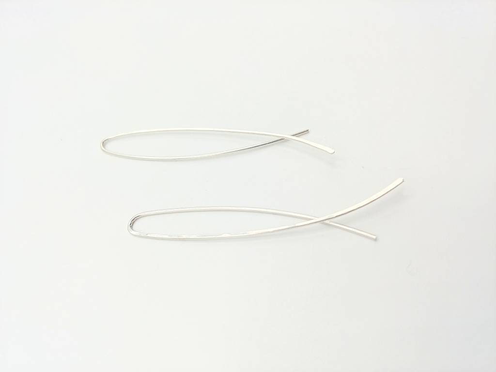 Pull Through Earrings Gold Threader Earrings Sterling Silver | Etsy