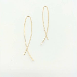 Pull Through Earrings, Gold Threader Earrings, Sterling Silver Earrings ...