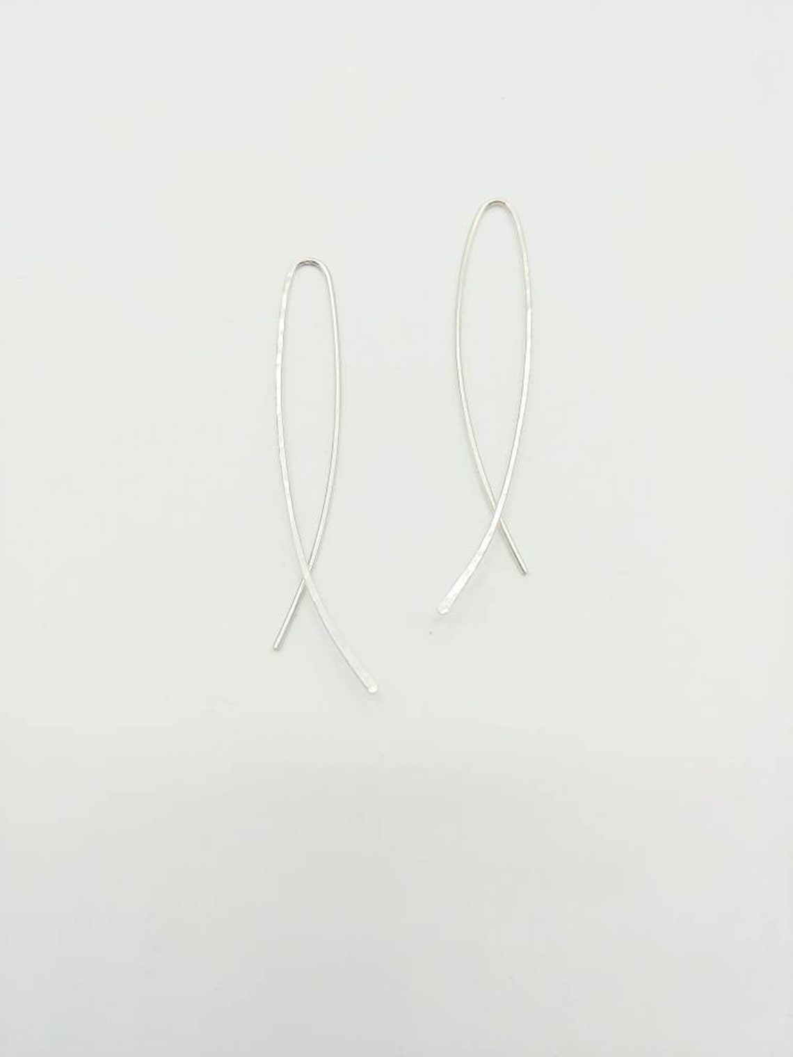 Pull Through Earrings Gold Threader Earrings Sterling Silver | Etsy