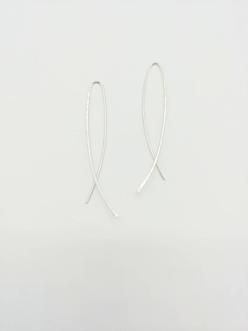 Pull Through Earrings Gold Threader Earrings Sterling Silver | Etsy