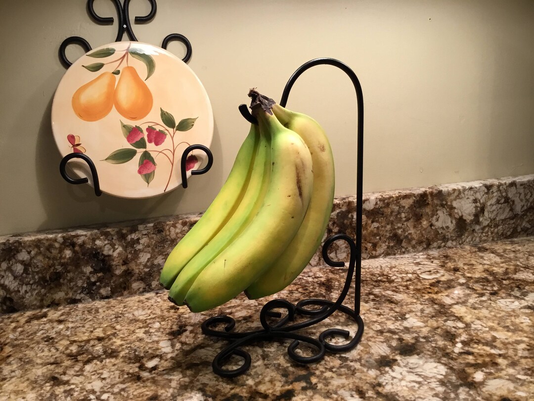Banana Hanger, Banana Holder, Banana Rack Wrought Iron, Fruit Holder ...