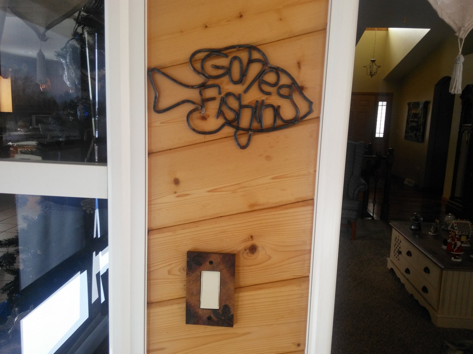 Metal Gone Fishing Sign, Rustic Fishing Decor, Fishing Wall Art - Etsy