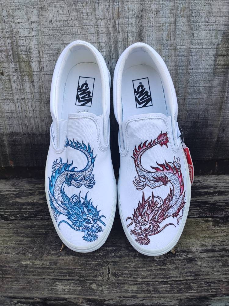 Black and white dragon ice and fire dragon asian dragon | Etsy