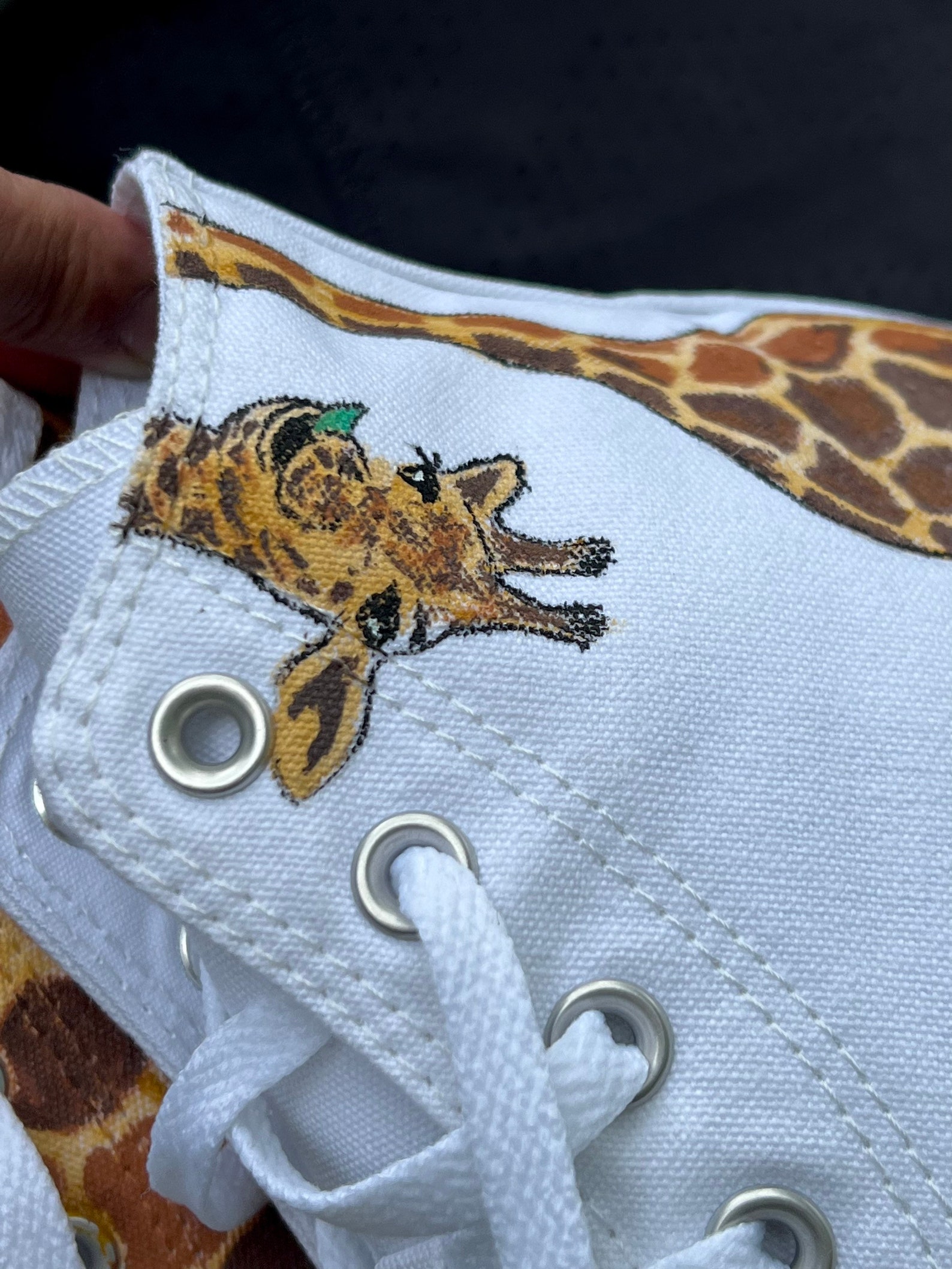 Giraffe Design With Print High Top Converse Hand Painted Custom Shoes ...