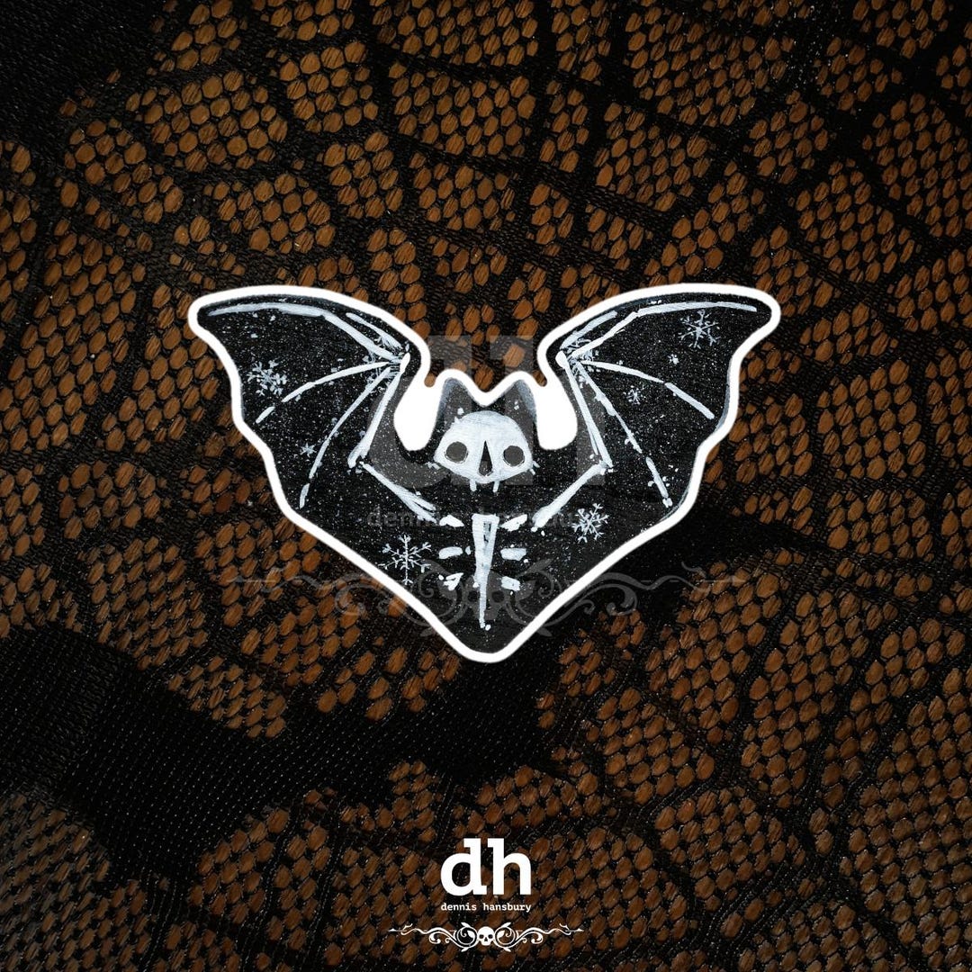 Creepmas Bat Sticker – Snowy Bones – Cute Bat Water Bottle Sticker ...