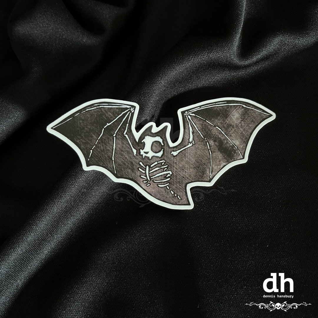 Skeleton Bat Sticker (facing Left) – Spooky Cute Bat Water Bottle ...