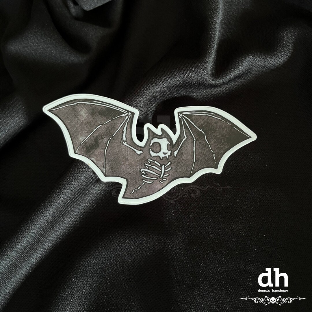 Skeleton Bat Sticker (facing Right) – Spooky Cute Bat Water Bottle ...