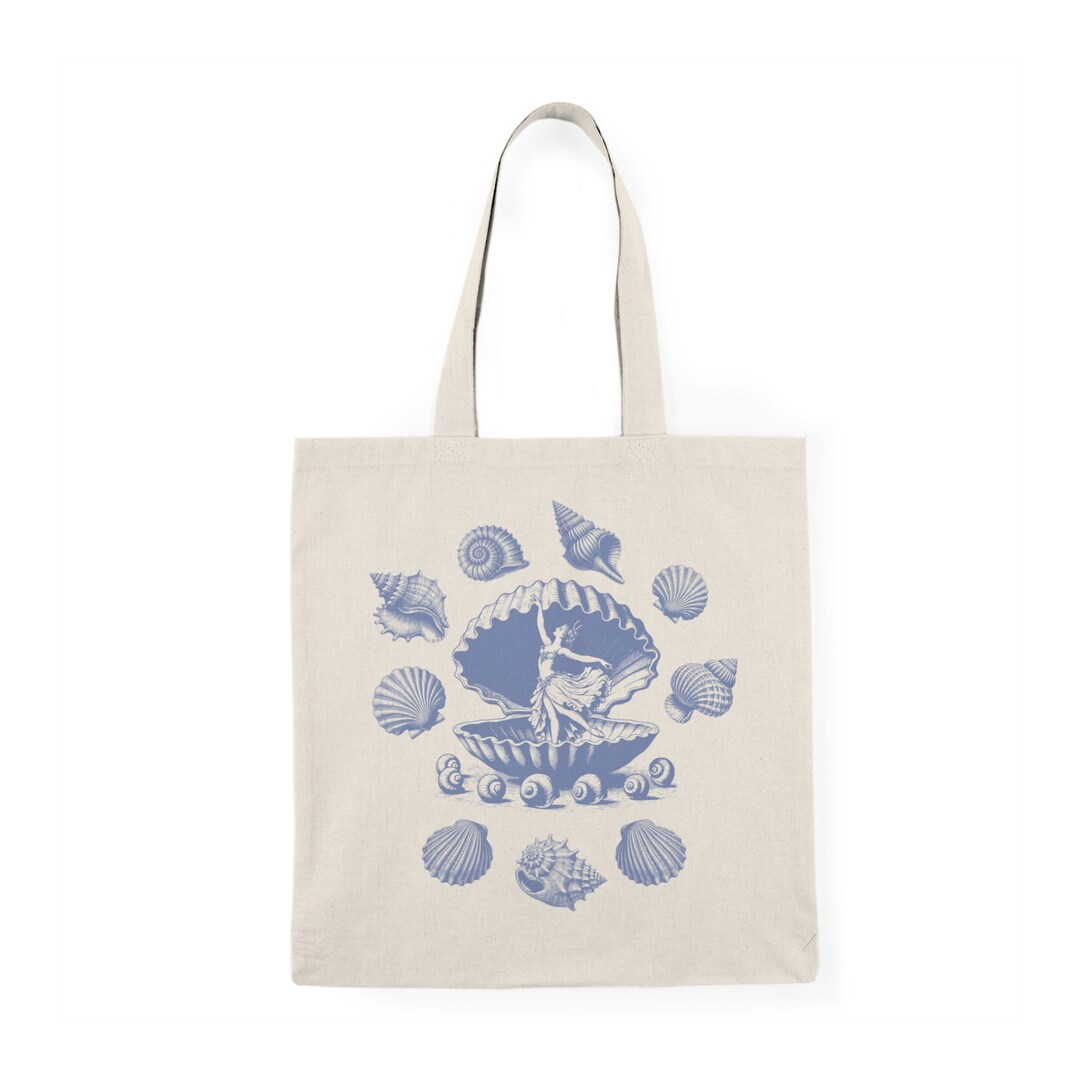 Sea Shell Canvas Tote Bag, Summer Ballet Tote Bag, Beach Bag, Dance Bag ...