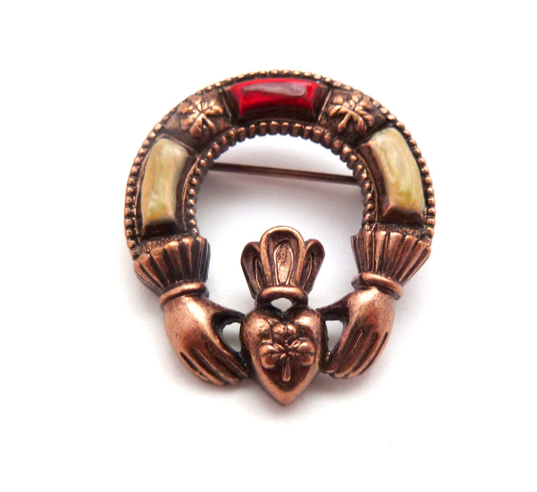 Vintage Sol D'or Irish Claddagh Design Brooch, 90s Jewellery. - Etsy UK