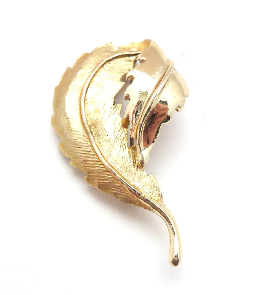 Vintage Large Abstract Modernist Leaf Design Brooch by Hollywood, 80s ...