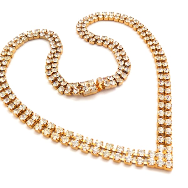 V Shaped Rhinestone Necklace - Etsy