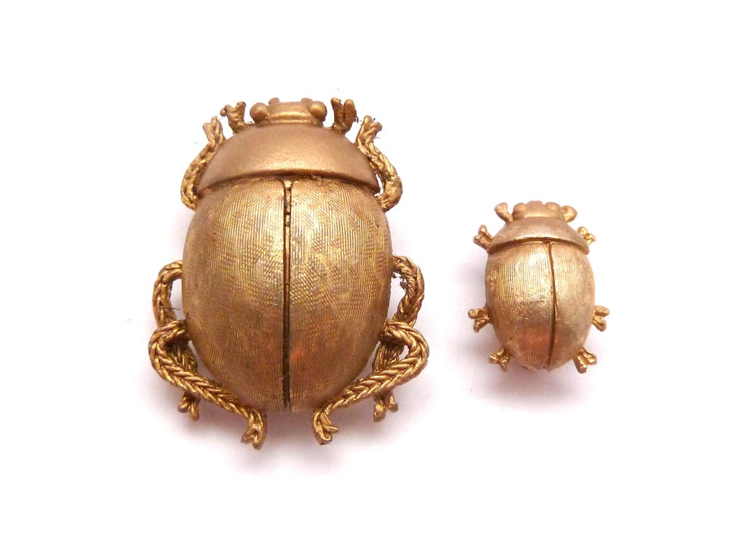 Vintage Sphinx Set of Two Beetle Bug Brooches, 60s 70s Jewellery. - Etsy