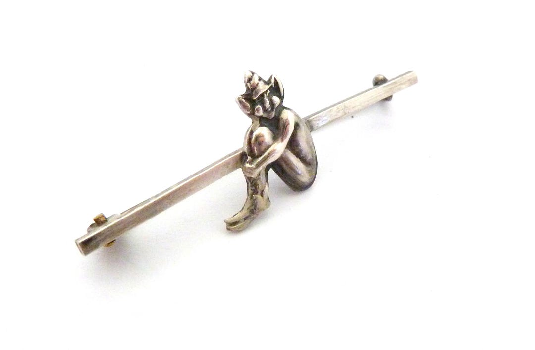 Vintage Small Early 20th Century Sterling Silver Cornish Lucky Pixie ...