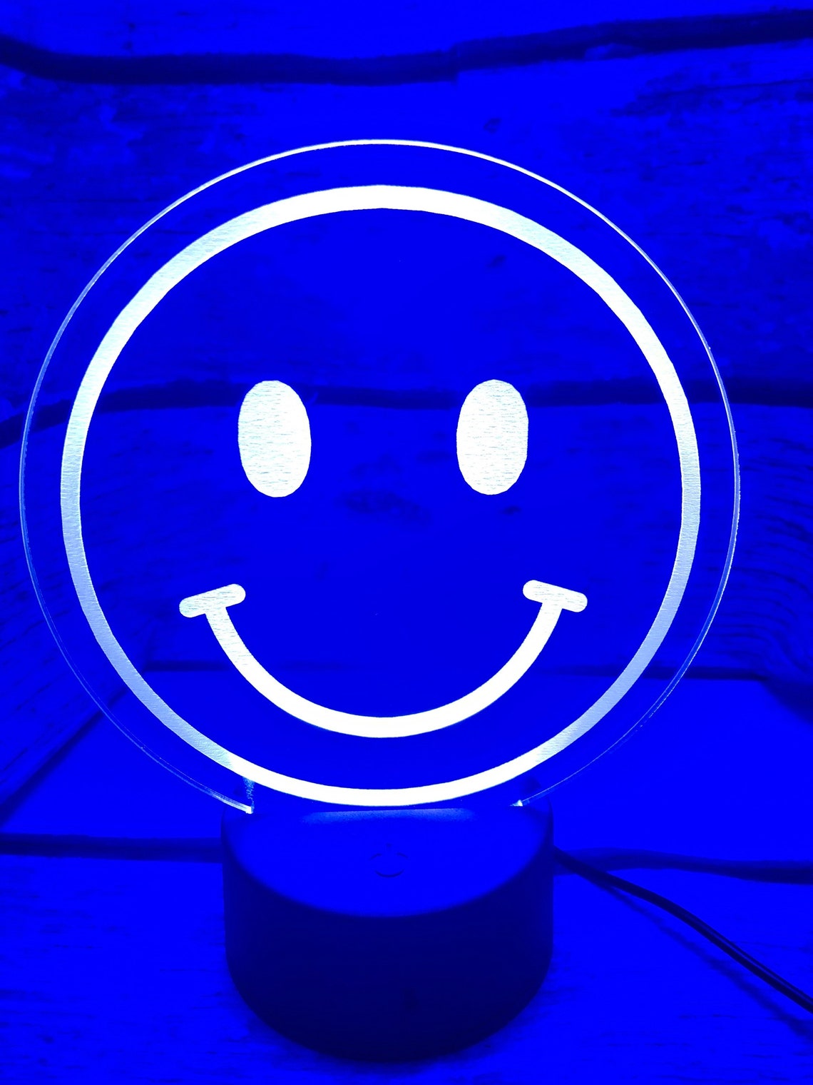 Smiley Face LED Desktop Light - Etsy