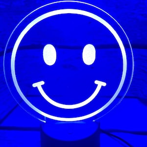 Smiley Face LED Desktop Light - Etsy