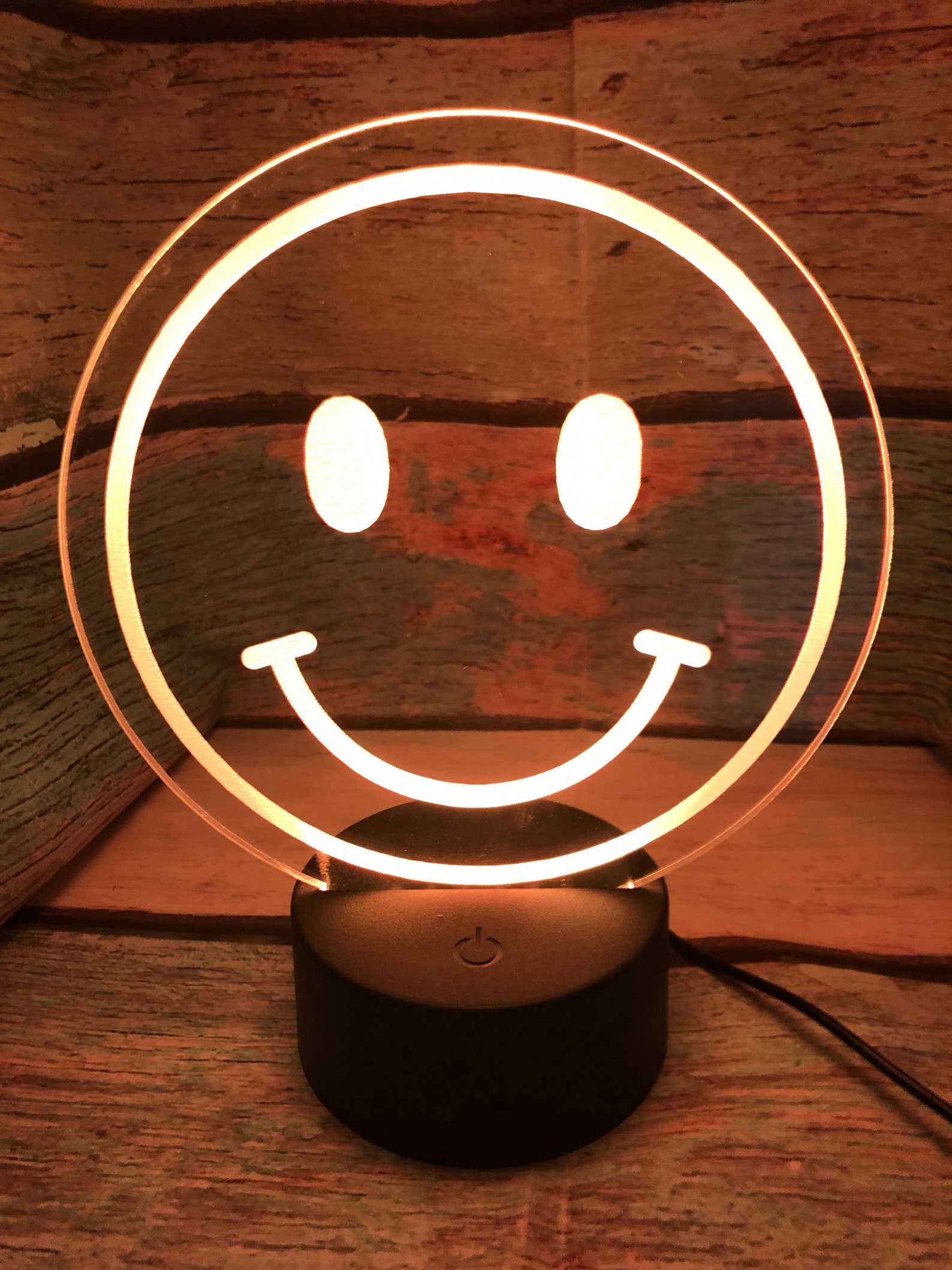 Smiley Face LED Desktop Light - Etsy