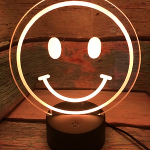 Smiley Face LED Desktop Light - Etsy