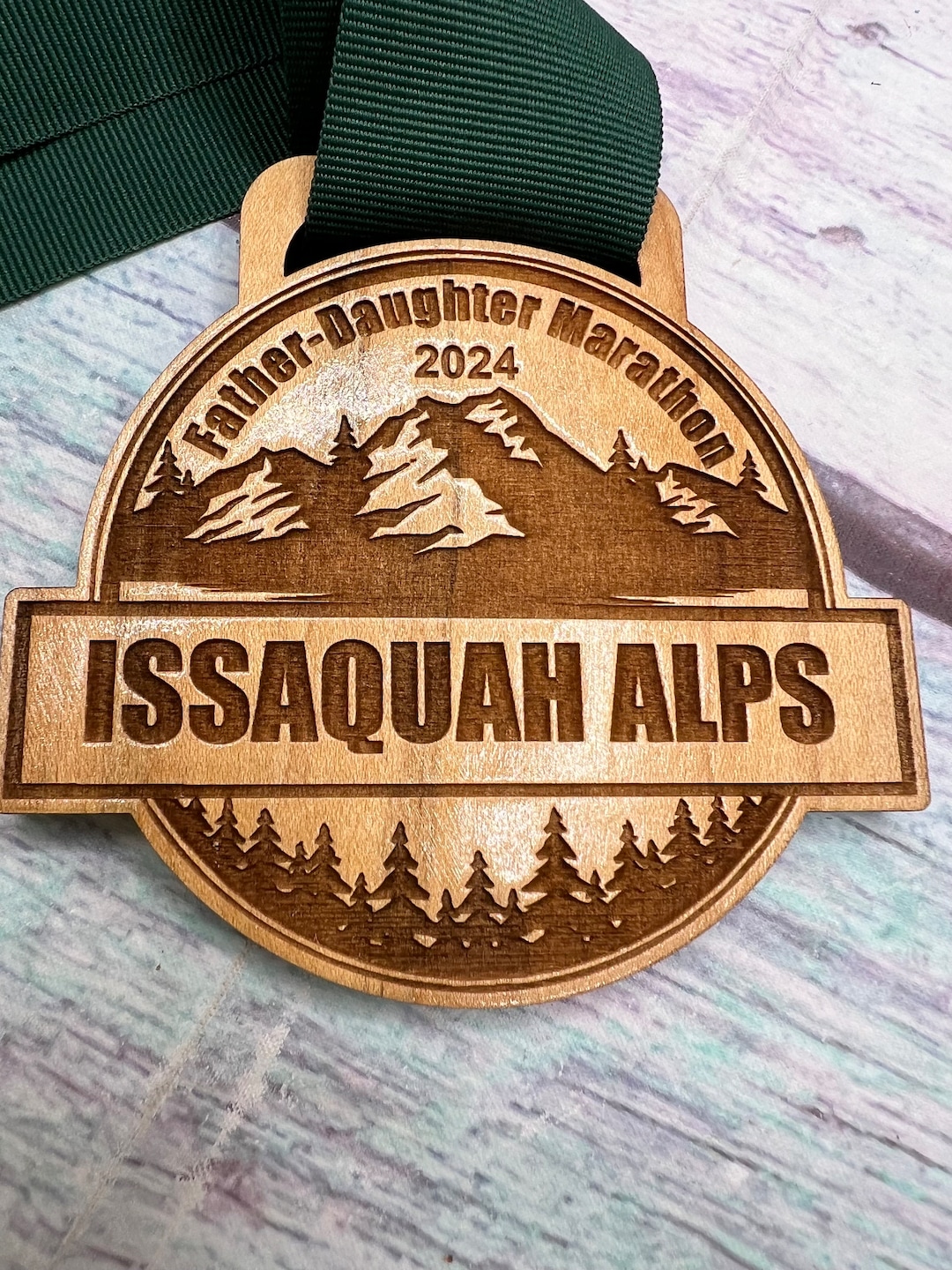 Custom Design . Wood Medal . 5K . Laser Engraved . Hand Finished ...