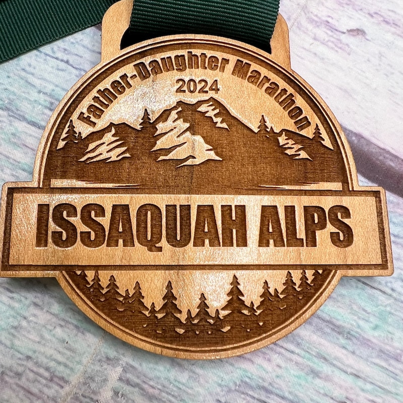 Wood Engraved Running Medal - Etsy