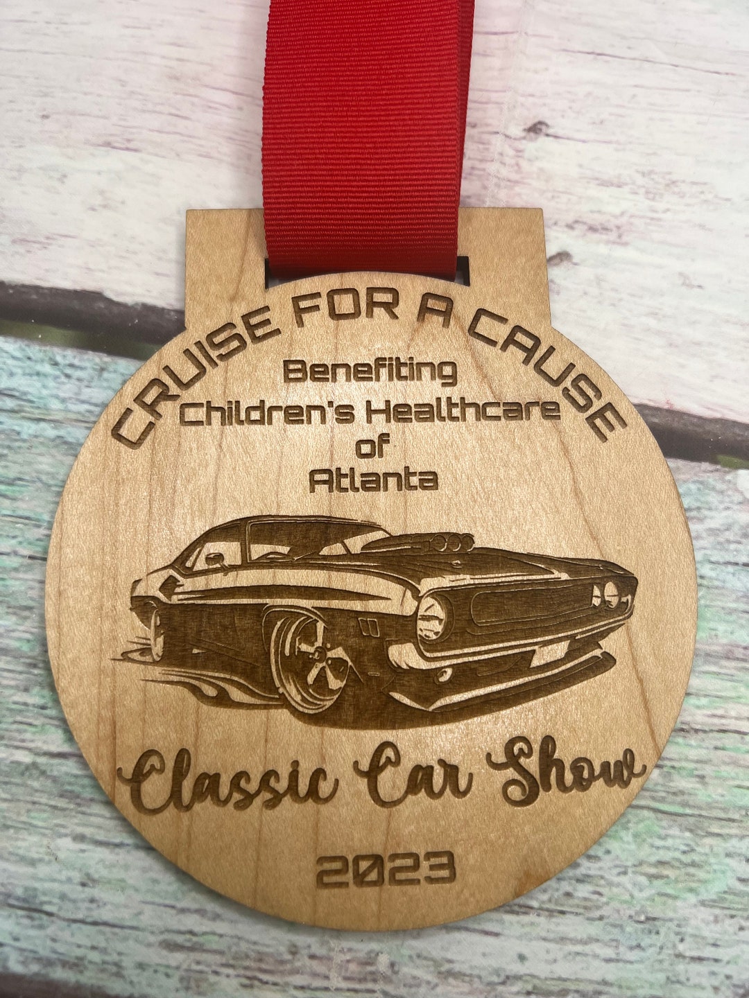 Custom Design . Wood Medal . Large Size . Car Show . Awards . FRONT ...