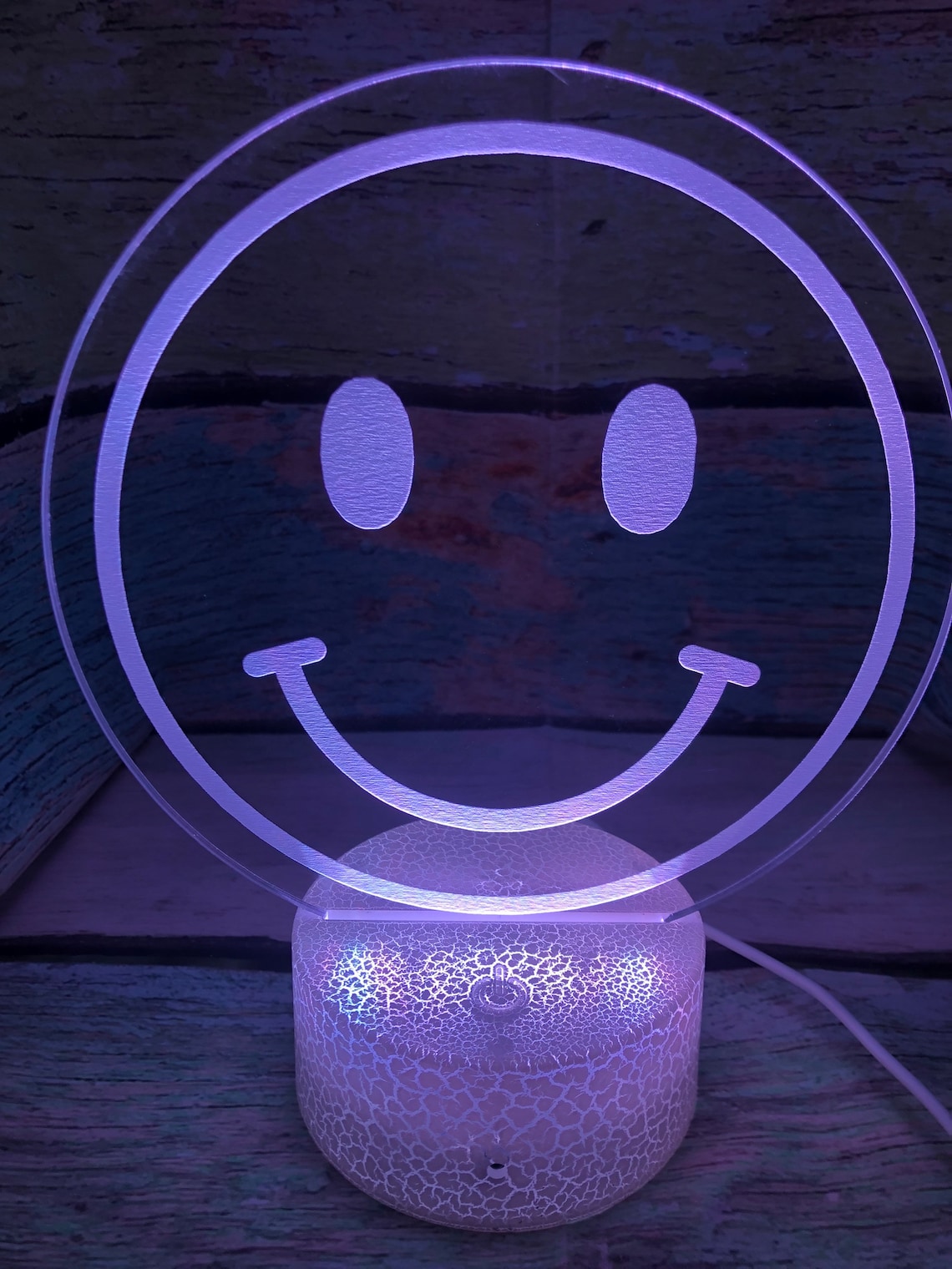 Smiley Face LED Desktop Light - Etsy