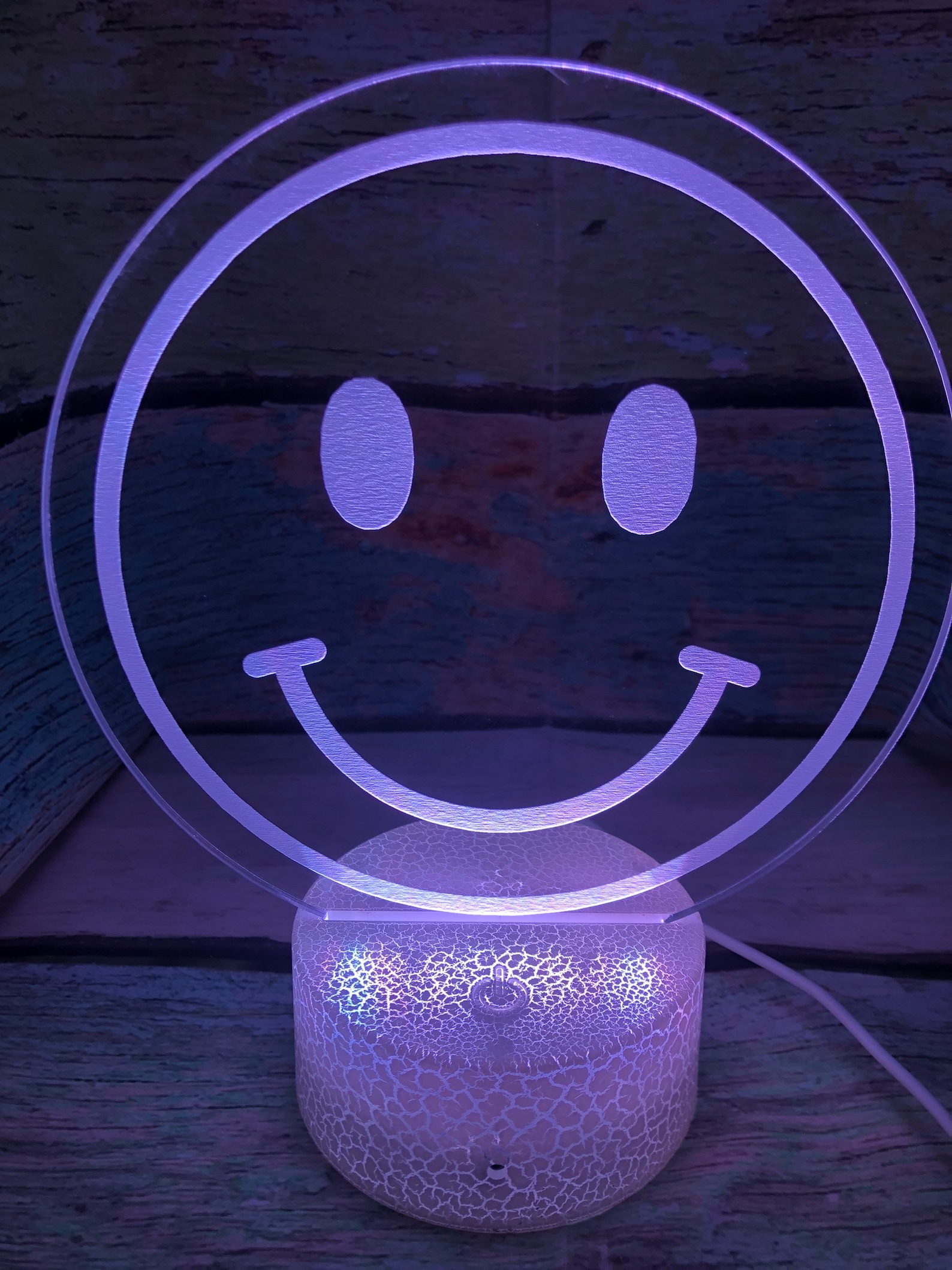 Smiley Face LED Desktop Light - Etsy
