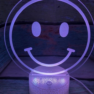 Smiley Face LED Desktop Light - Etsy