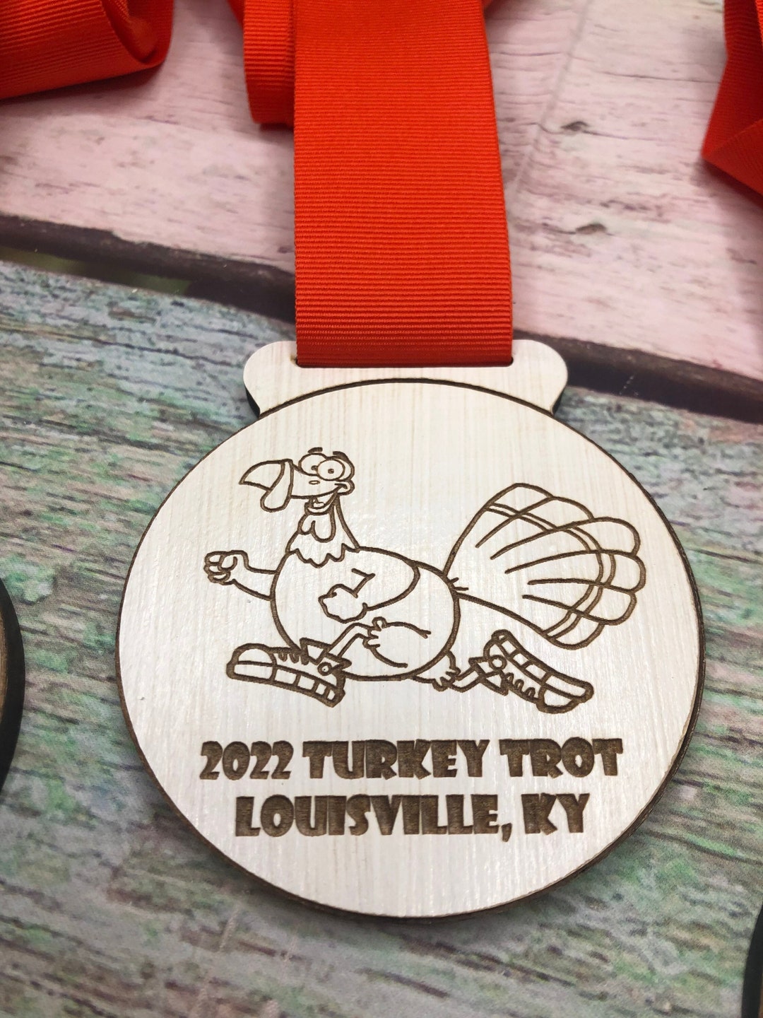 Custom Designed Turkey Trot Wood Medal - Etsy