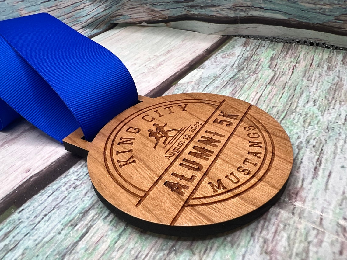 Custom Design . Wood Medals . Laser Engraved . Hand Finished . Running ...