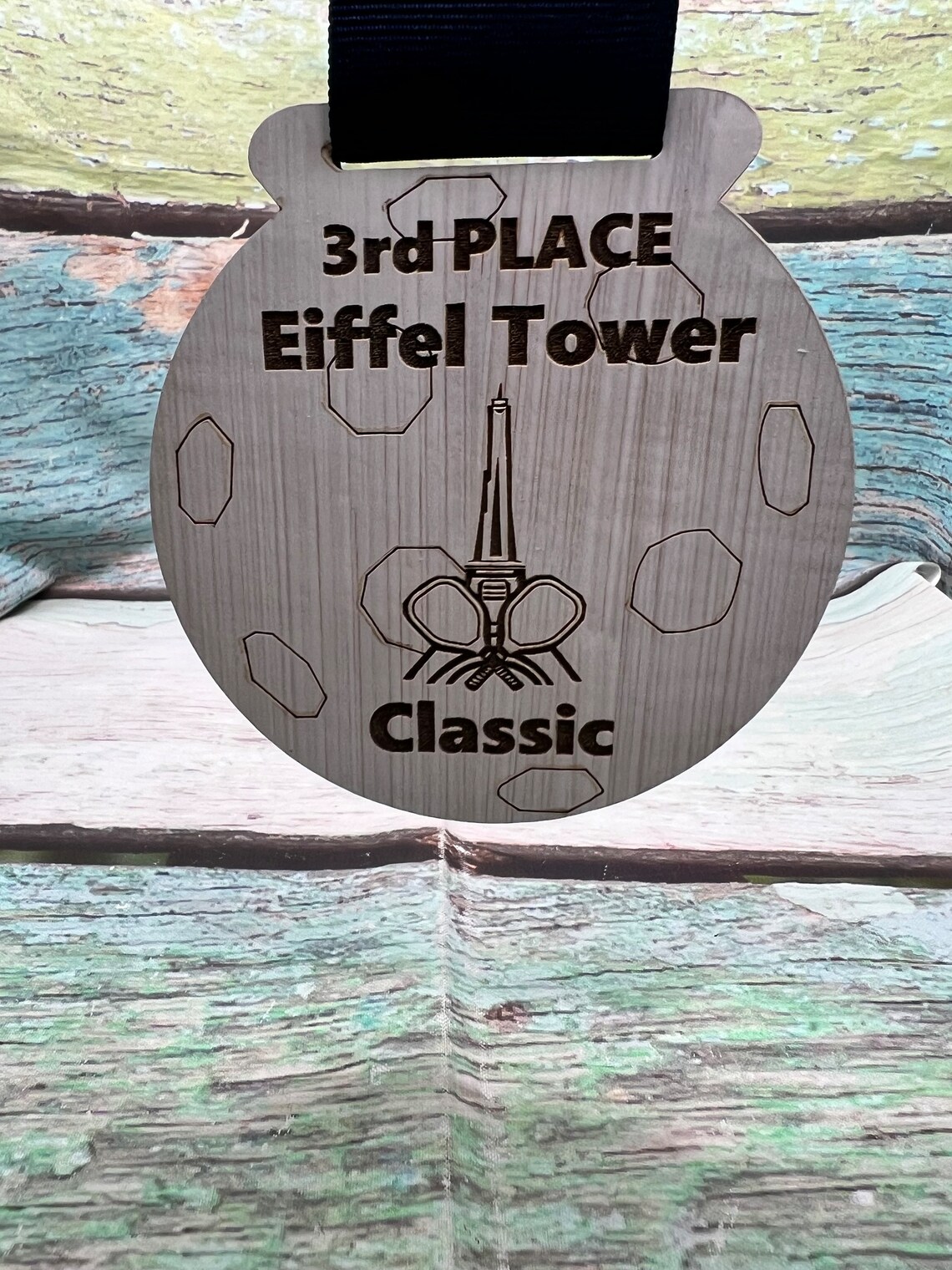 Custom Design . Pickle Ball . Wood Medal . Hand Finished . Awards . - Etsy