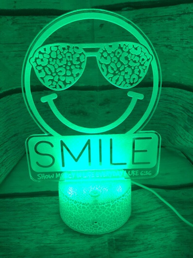 Smiley Face With Bible Verse LED Tabletop Light - Etsy
