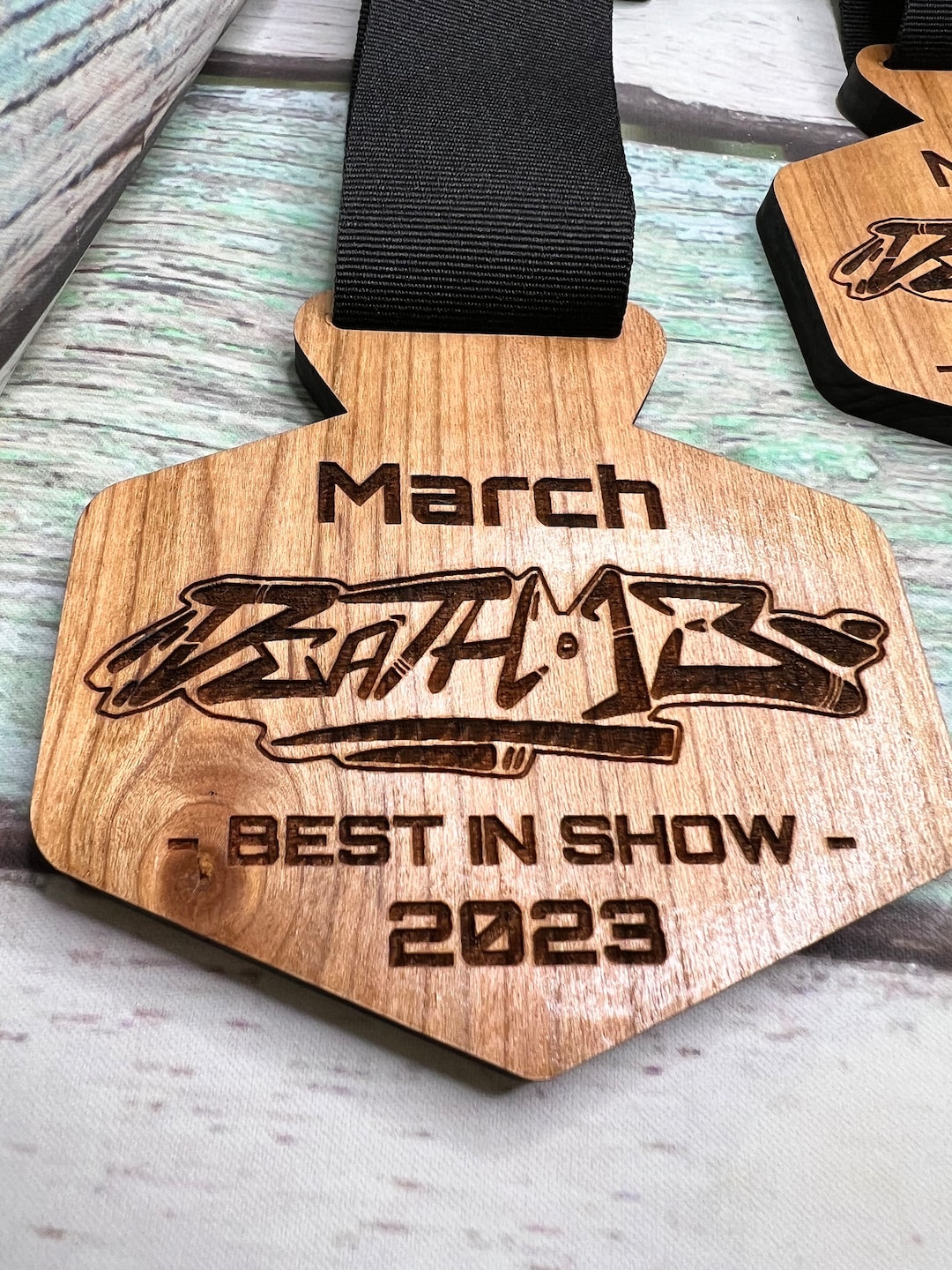 Custom Design . Car Show . Wood Medal . Awards . - Etsy
