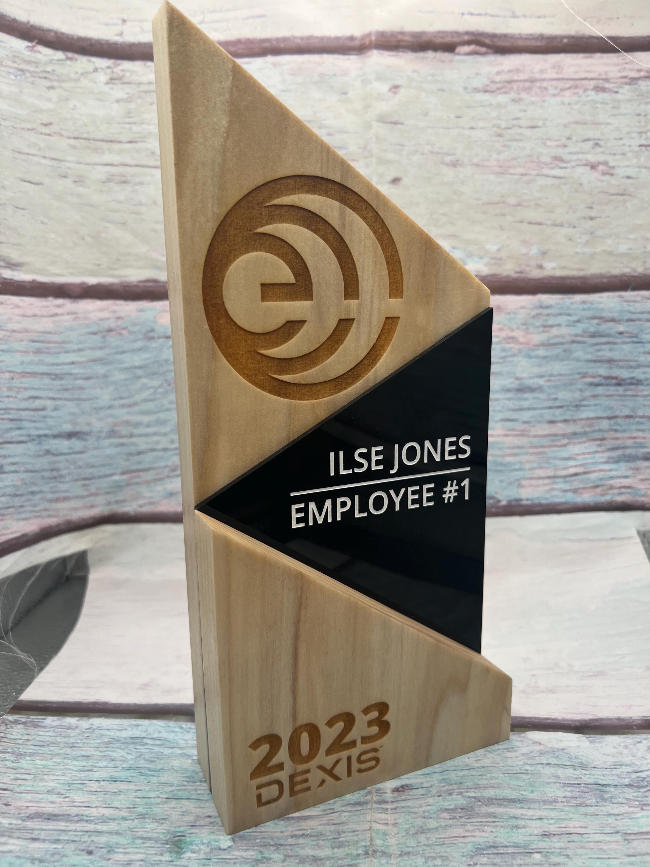 Acrylic and Wood Trophy . Laser Engraved . Hand Finished . Awards . - Etsy