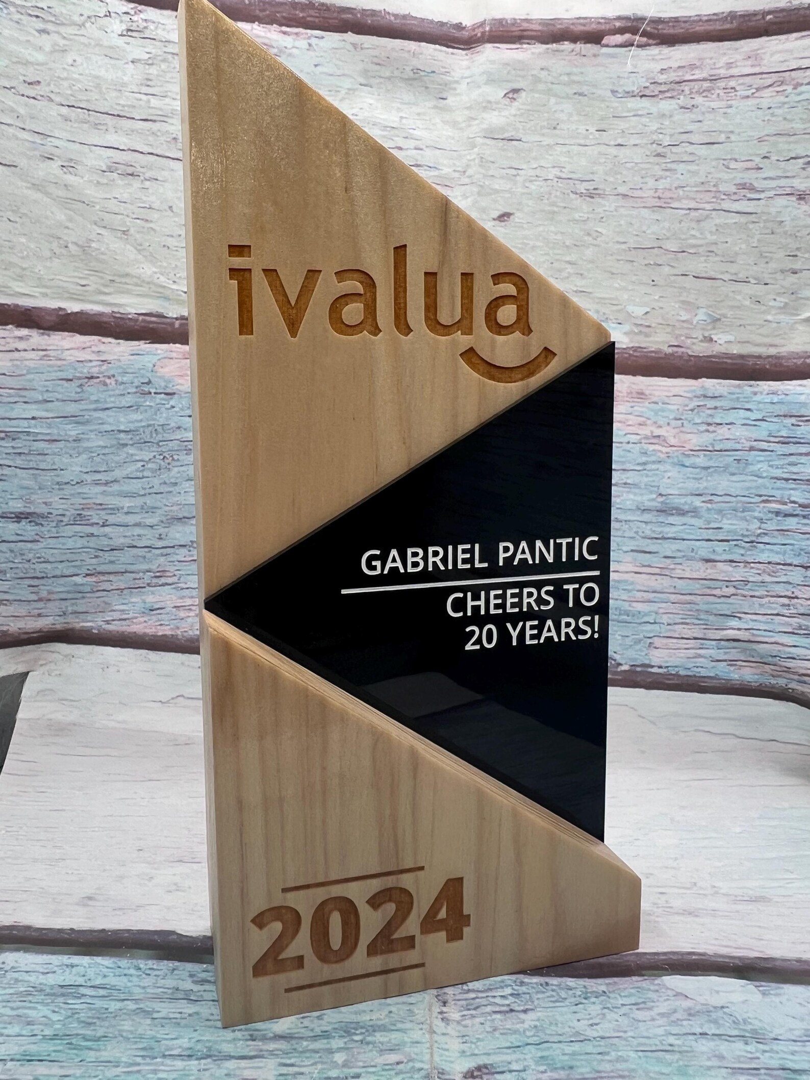 Acrylic and Wood Trophy . Laser Engraved . Hand Finished . Awards . - Etsy