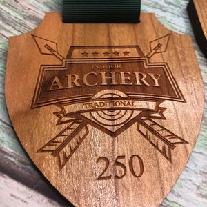 Custom Designed. Wood Archery Medals . Laser Engraved . Hand Finished ...