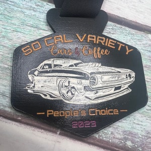Custom Design . Car Show . Hand Painted . Wood Medals . - Etsy