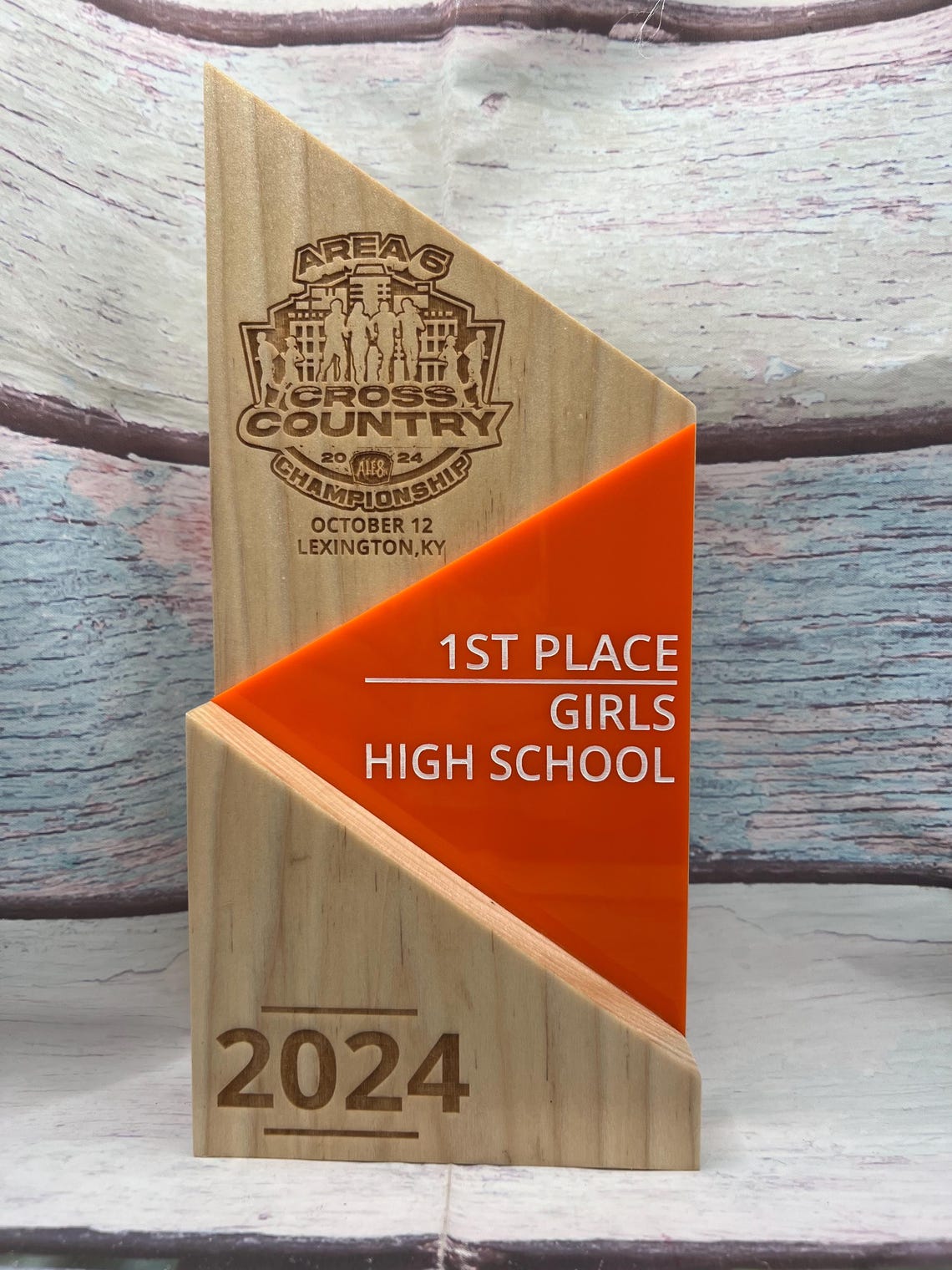Acrylic and Wood Trophy . Laser Engraved . Hand Finished . Awards . - Etsy