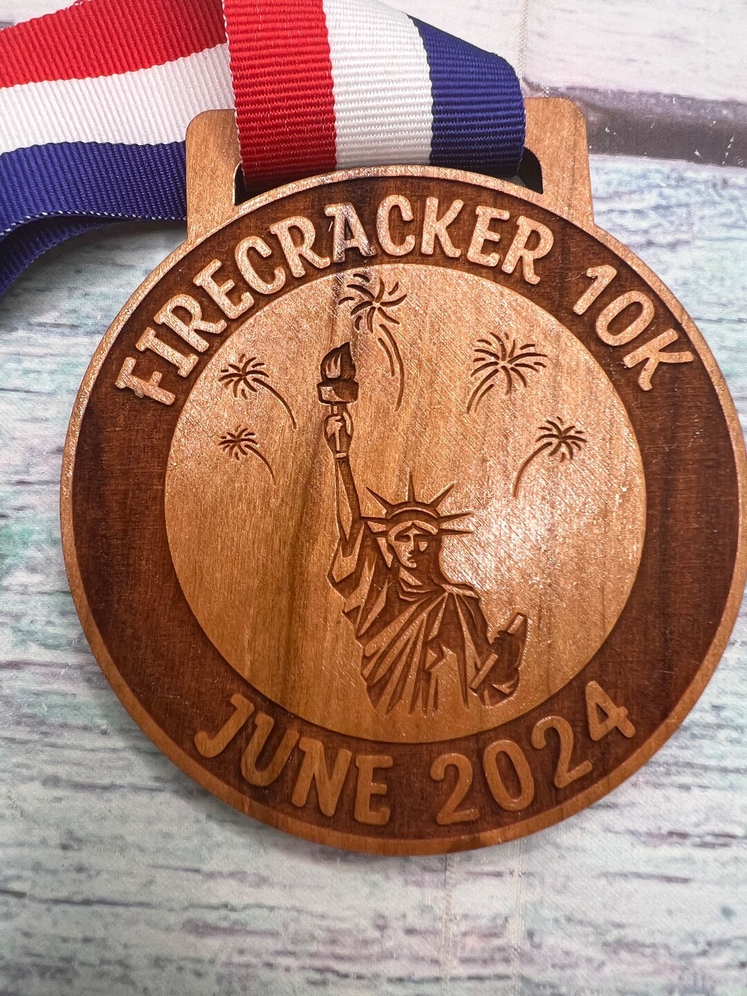 Custom Design . Wood Medal . 10K . Laser Engraved . Hand Finished ...