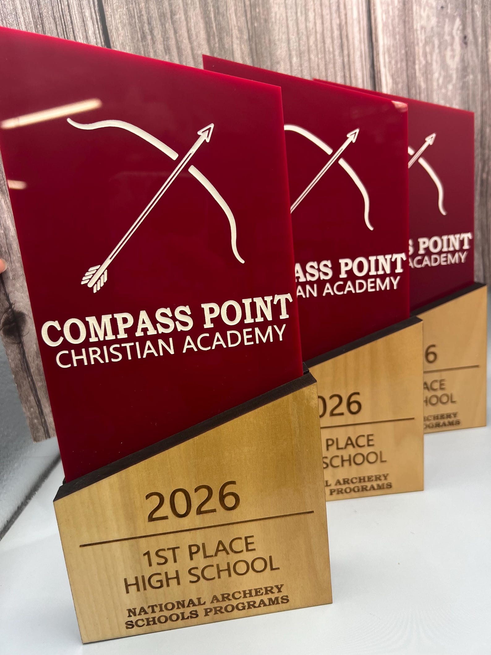 Acrylic and Wood Trophy . Laser Engraved . Hand Finished . Awards . - Etsy
