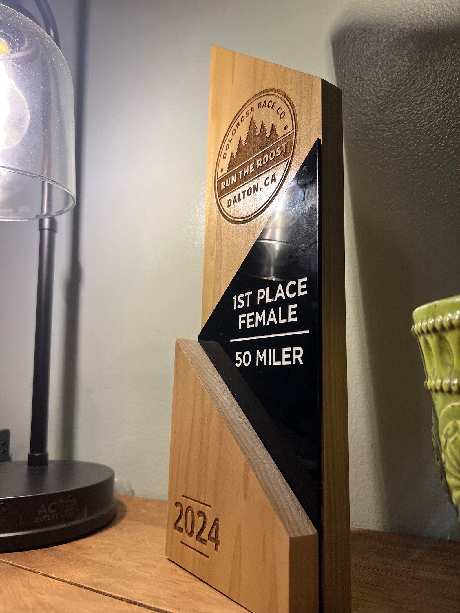 Acrylic and Wood Trophy . Laser Engraved . Hand Finished . Awards . - Etsy