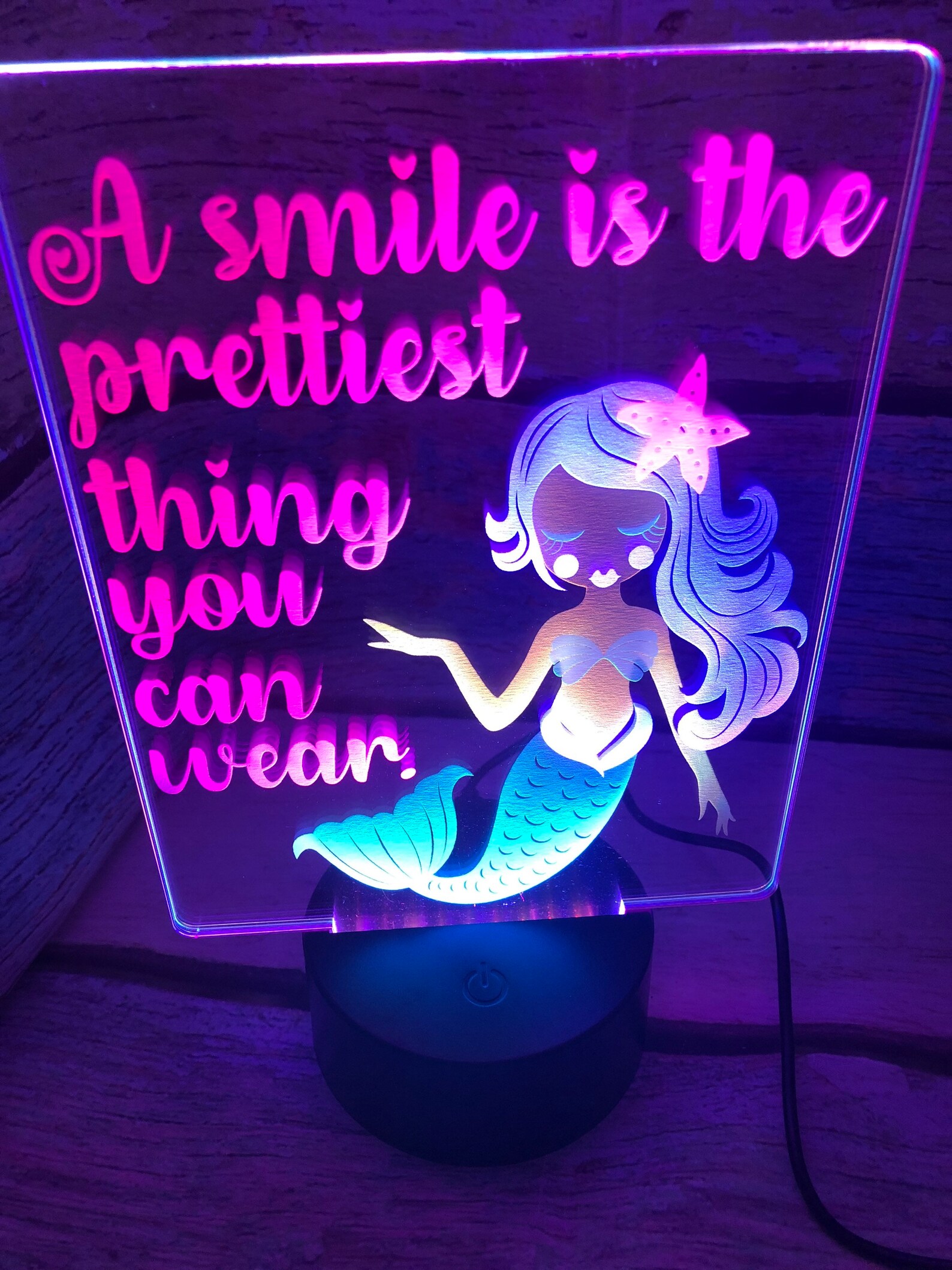 4 LED Mermaid Desktop Light - Etsy